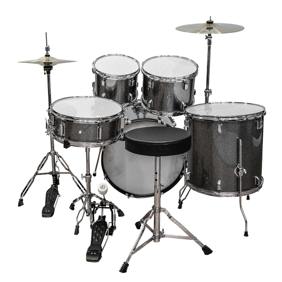 Bateria X-Pro 1122 Viper Series Completa Dark Grey Sparkle c/ Banco e ...