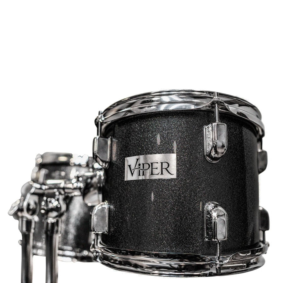Bateria X-Pro 1222 Viper Series Completa Preta Sparkle c/ Banco e ...