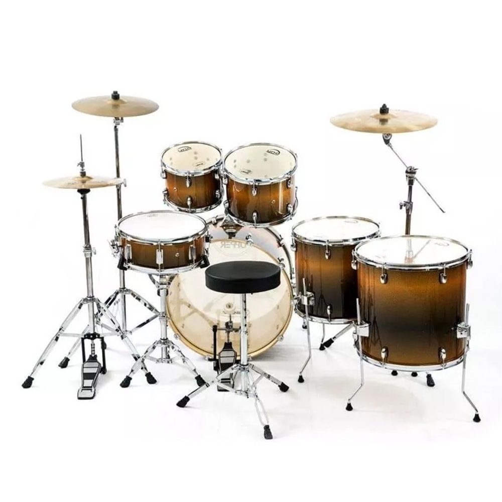 Bateria X Pro Rock Upper Gold 2 Surdos 10/12/14/16/22 Caixa 14x5,5 C ...