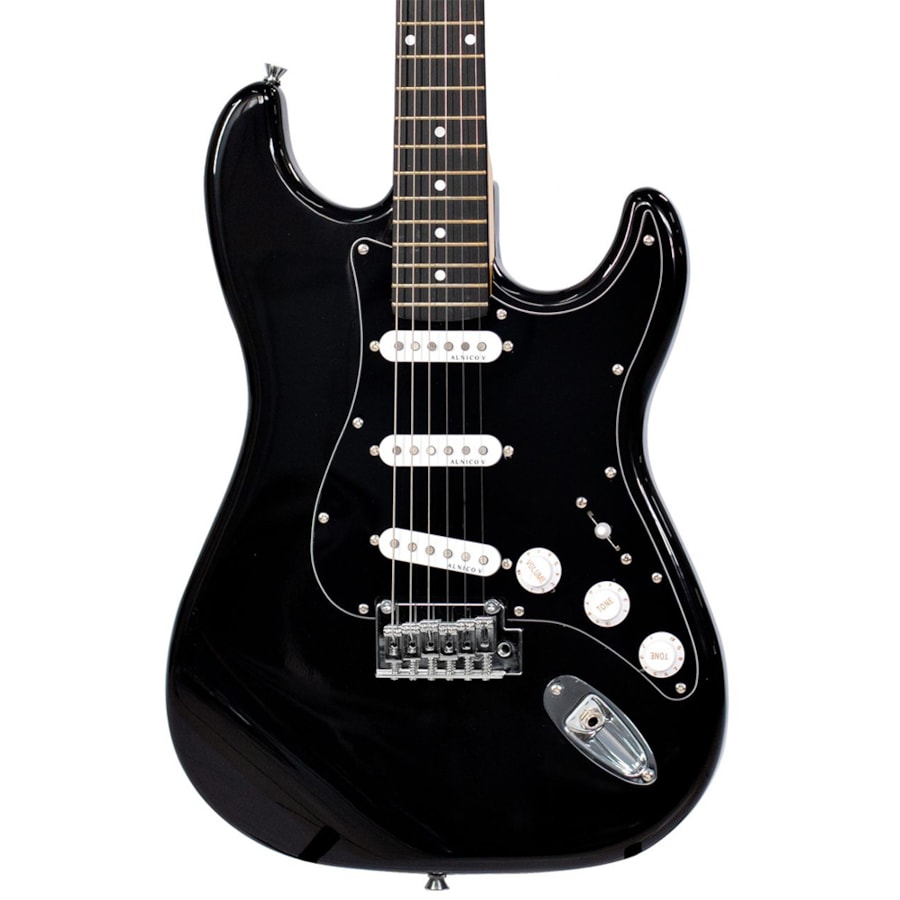 Guitarra PHX ST-1 BK E/BK Sunset Series Stratocaster Preta C/ Escala ...