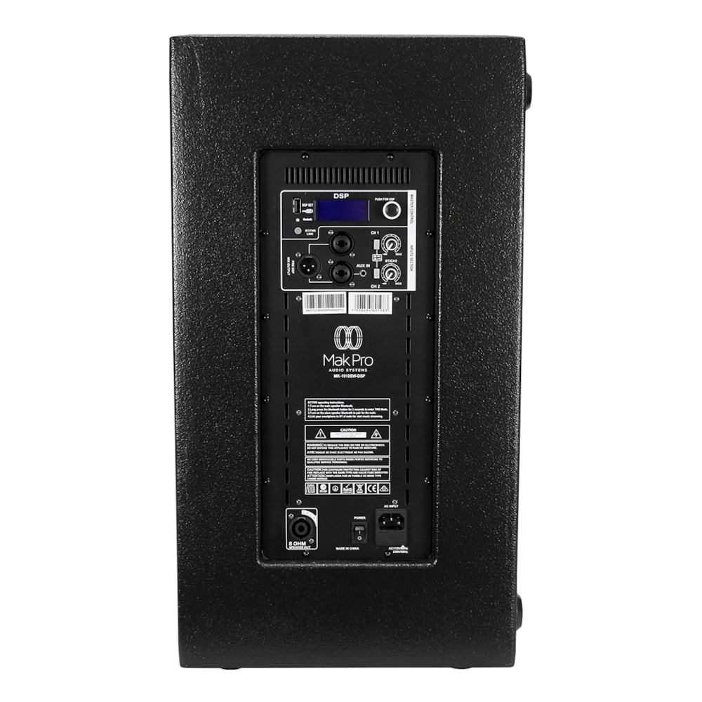 Sistema de Som Mak Pro Subwoofer Ativo MK-1010SW DSP + Coluna Passiva MK-CL16.2P - Akustica Musical